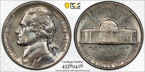 1940 Jefferson Nickel PCGS MS66 FS Gem *DoubleJCoins* JL1100-159 | eBay