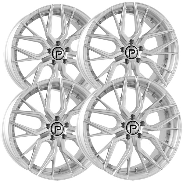 (Set of 4) Pinnacle P312 Zenith 20x8.5 5x120 +35mm Silver Wheels Rims ...