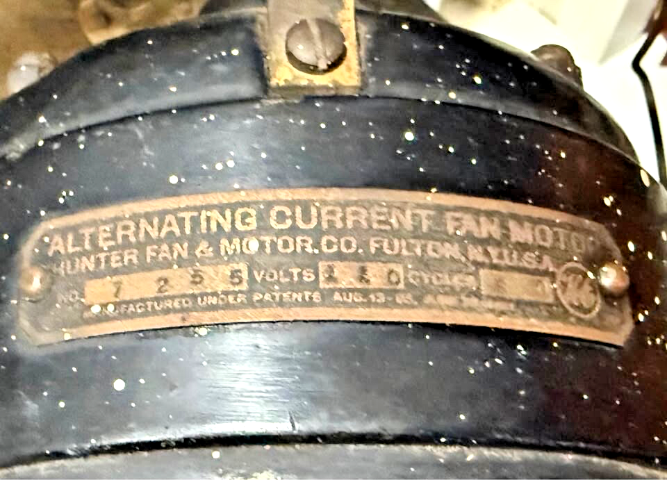 Rare Antique 1901 Hunter Fan &Motor Co. Brass Fan w/Cast Iron Base ...