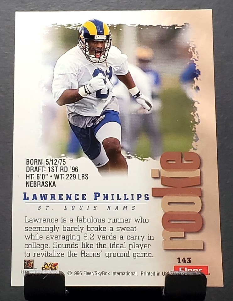 1996 Fleer Metal #143 Lawrence Phillips RC RAMS Rookie football card🏈NM ...