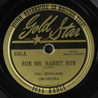 WILL ROWLAND: cold blooded woman / run mr. rabbit run GOLD STAR Single ...