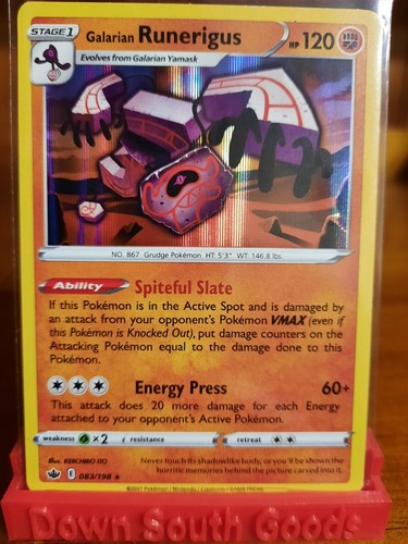 Pokemon Card Galarian Runerigus Holo Rare 083/198 Chilling Reign TCG | eBay