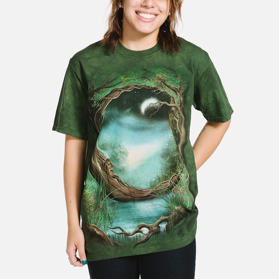 Moon Tree Fantasy Lunar Magical Nature Forest Green The Mountain T ...