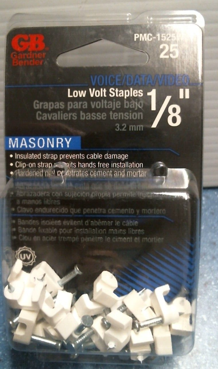 Gardner Bender Low Volt Staples 1/8" Masonry QTY:25 (PMC-1525WL) FS | eBay