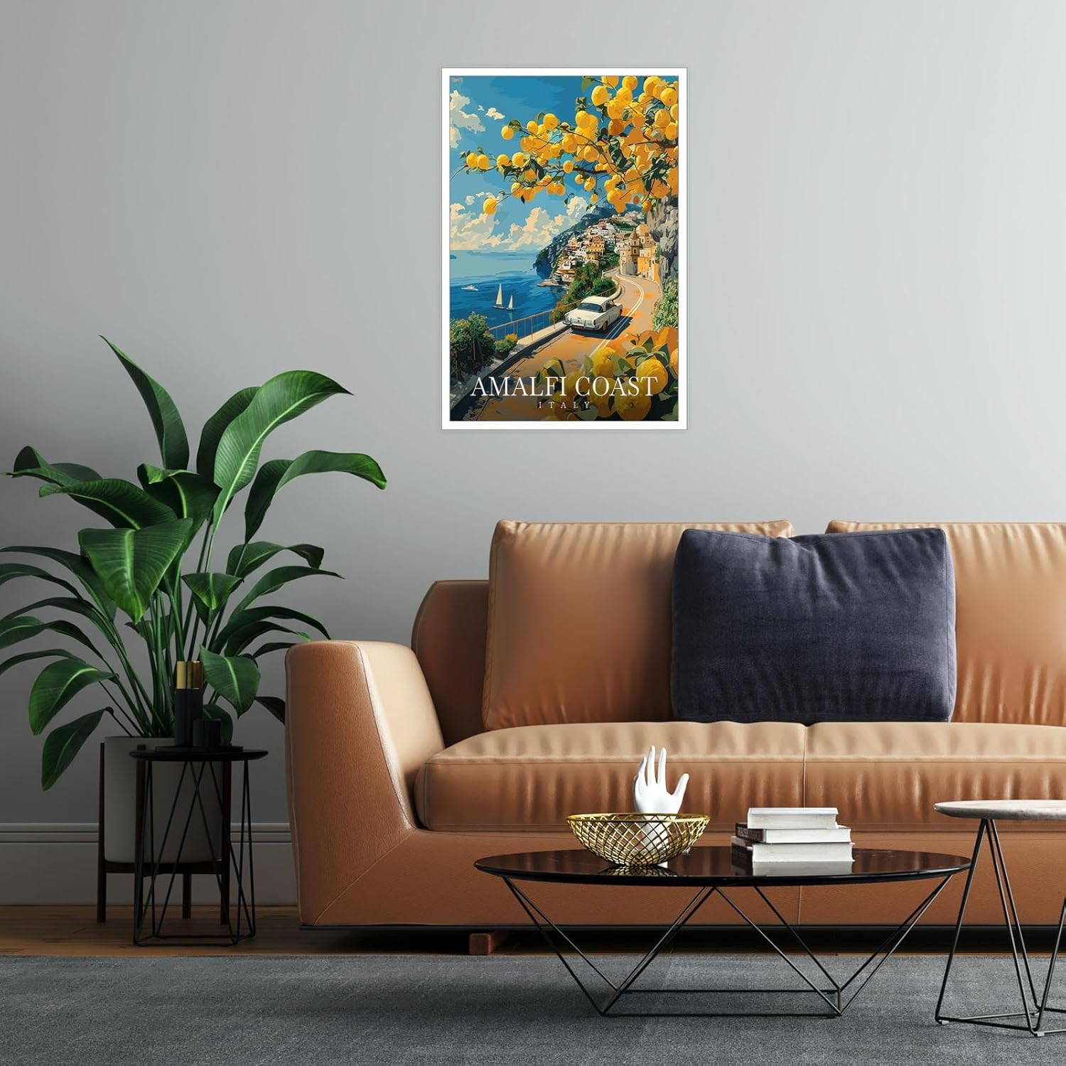 Vintage Amalfi Coast Scenery Wall Art Funky Italy City Landscape Canvas ...