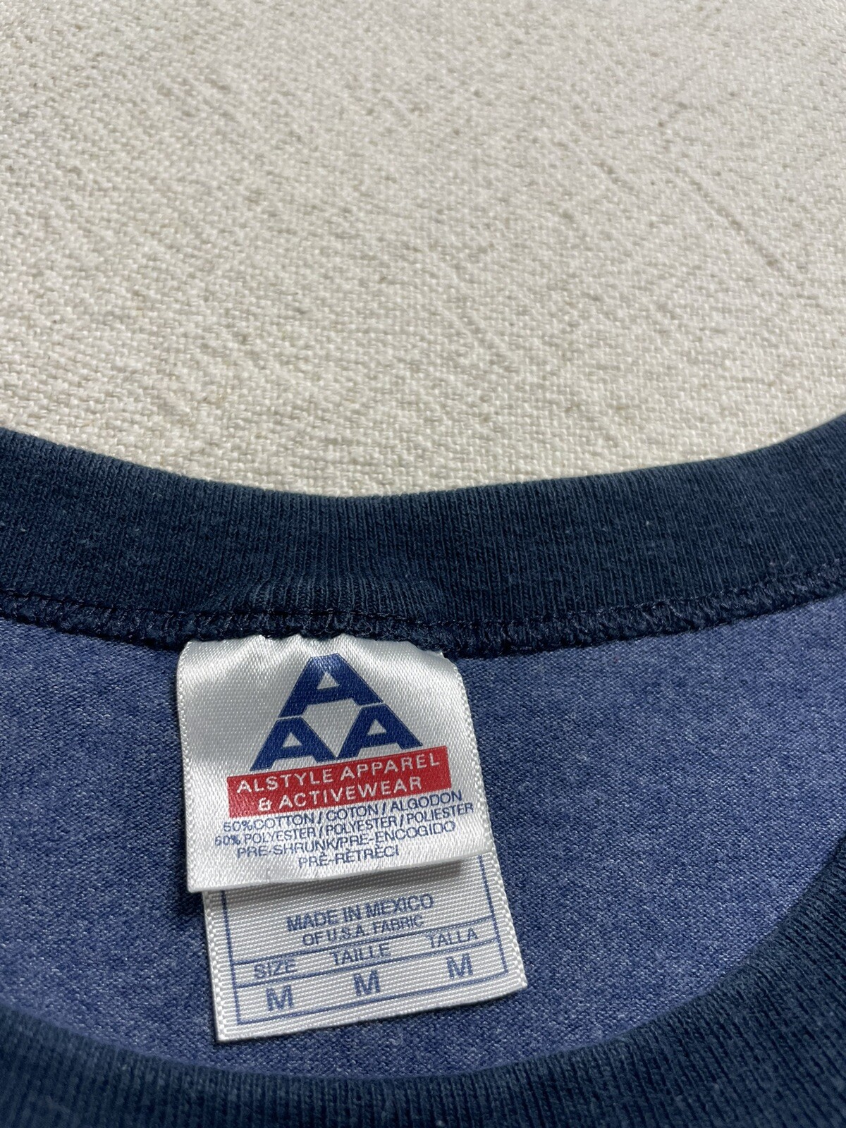 Vintage 2004 AAA Men's Miller Lite Blue Ringer T-shir… - Gem