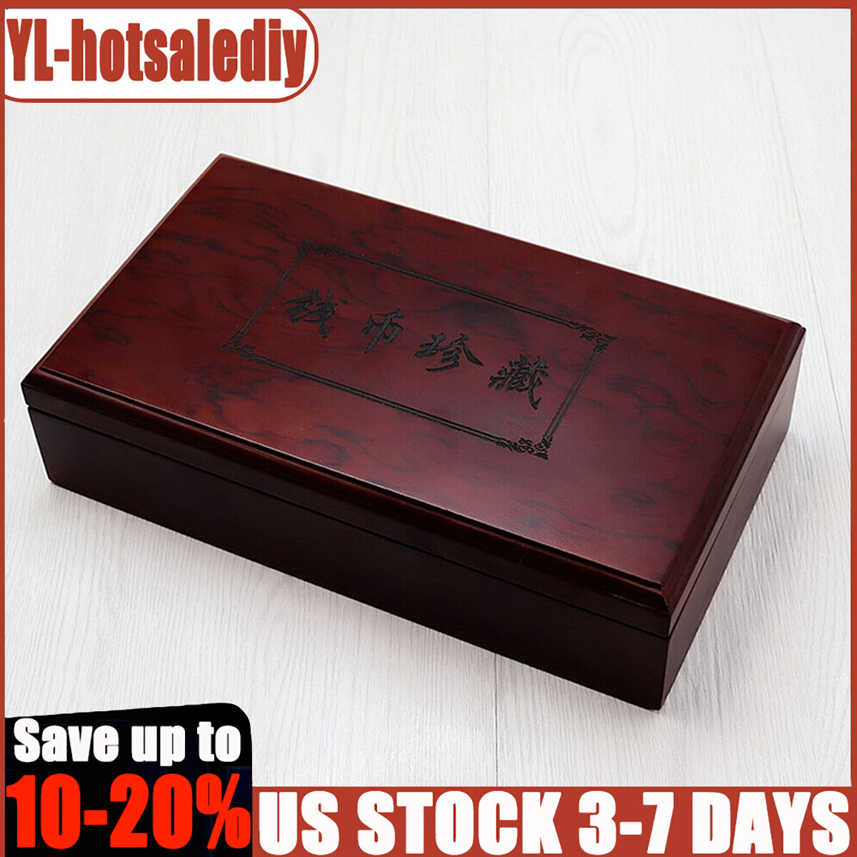 50Pc 46MM Coins Capsules Storage Box with Wooden Case Holder Collection ...