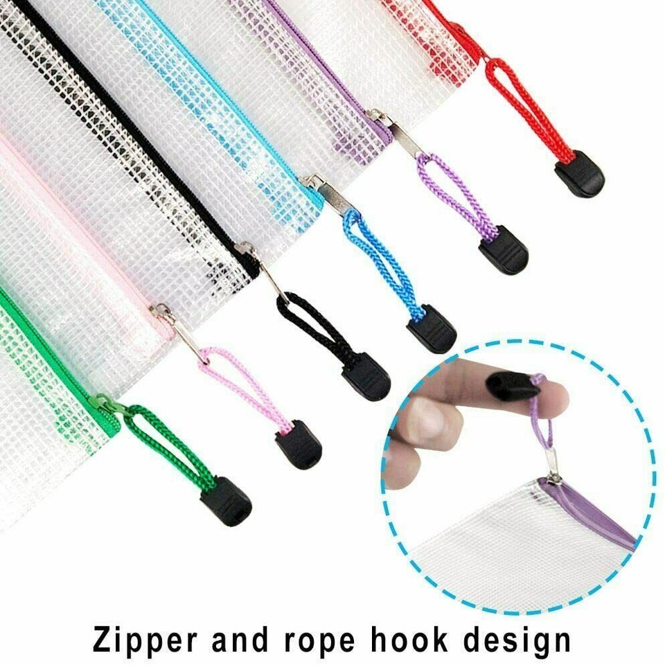 A4 Plastic Waterproof Document Wallets Files Folder Zip Lock Bags Pouch ...