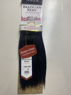 SAGA BRAZILIAN REMY 10S"_#1B_100% HUMAN HAIR_WEAVE STRAIGHT EXTENSION ...