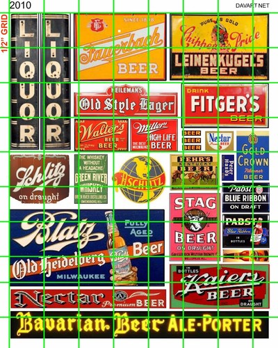 2010 DAVE'S DECALS HO SCALE ASSORTED VINTAGE BEER LIQUOR STORE ...