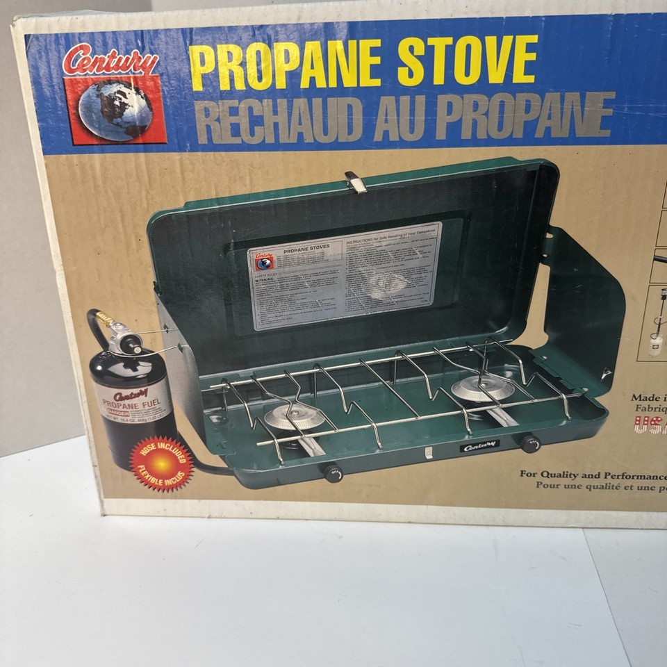Century 2 Burner Propane Gas Stove Model 456001 Camping RV MADE USA New ...