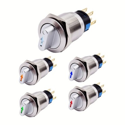 19mm Momentary Selector Rotary Switch 2 Positions 1NO 1NC 3-6V ON-Off ...