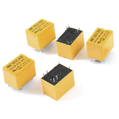 5 Pieces DC 5V Coil SPDT 6-Pin PCB Type Mini Power Relays Yellow | eBay
