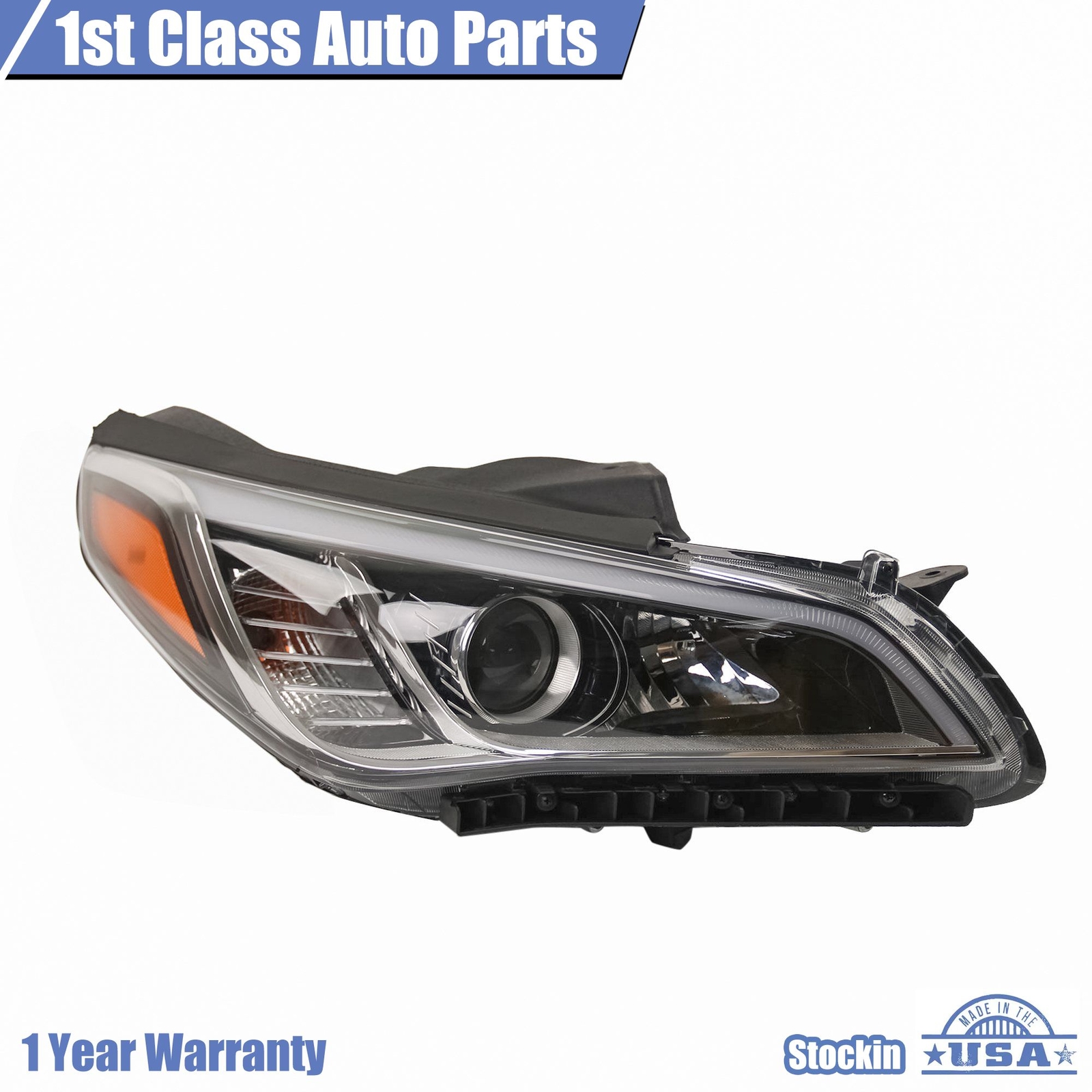 Headlight Assembly Right Passenger Halogen For 2015-17 Hyundai Sonata ...