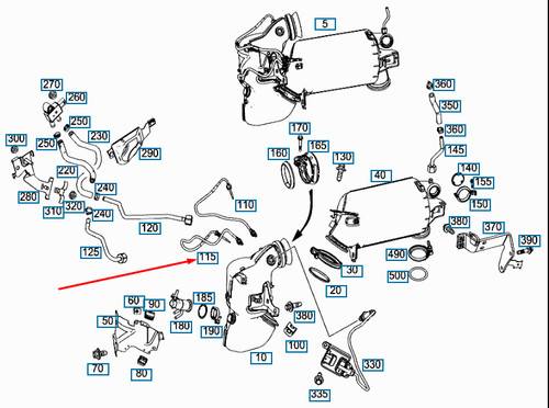 MERCEDES-BENZ E W213 EXHAUST SYSTEM TEMPERATURE SENSOR A0009059704 | eBay