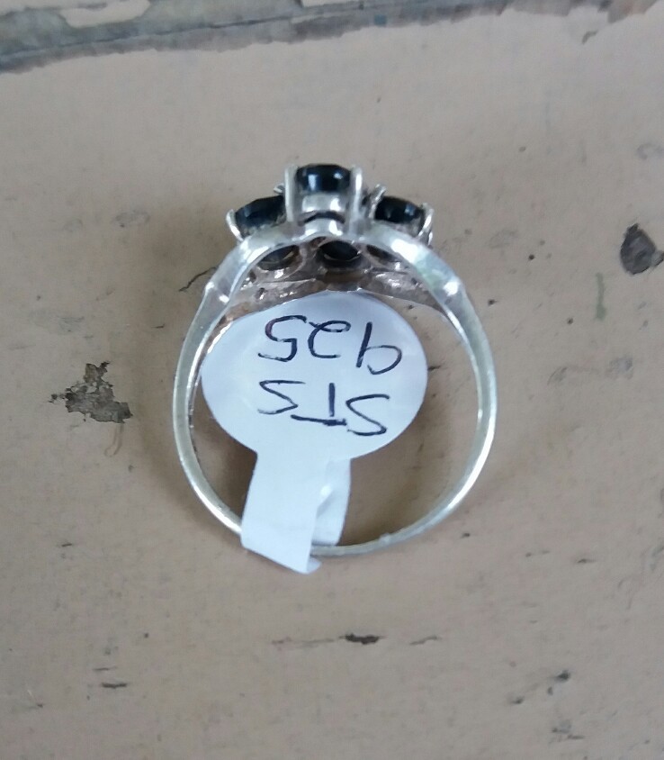 Sterling Silver 925 Ring Size 6 Stamped STS With 4 Blue Sapphires | eBay