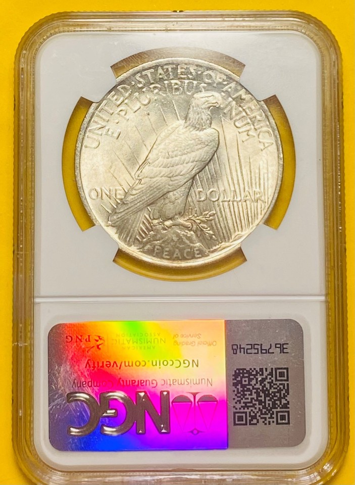 1924 PEACE SILVER DOLLAR $1D COIN (NGC-Graded MS62), Mint State ...