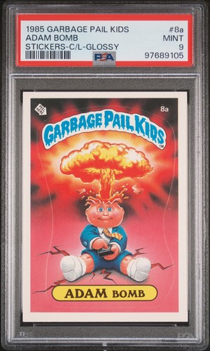 1985 Garbage Pail Kids Adam Bomb #8a Stickers Checklist Glossy PSA 9 ...