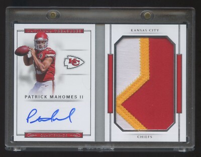 2017 NATIONAL TREASURES PATRICK MAHOMES RC AUTOGRAPH JUMBO PATCH /99 ...