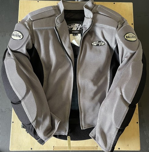 Joe Rocket Ballistic Motorcycle Touring Jacket Silver Armored Mesh Size ...