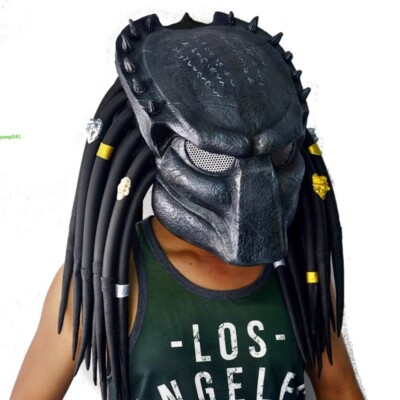 IN US! Predator Alien vs Predator Mask Helmet w/ Braid Halloween ...