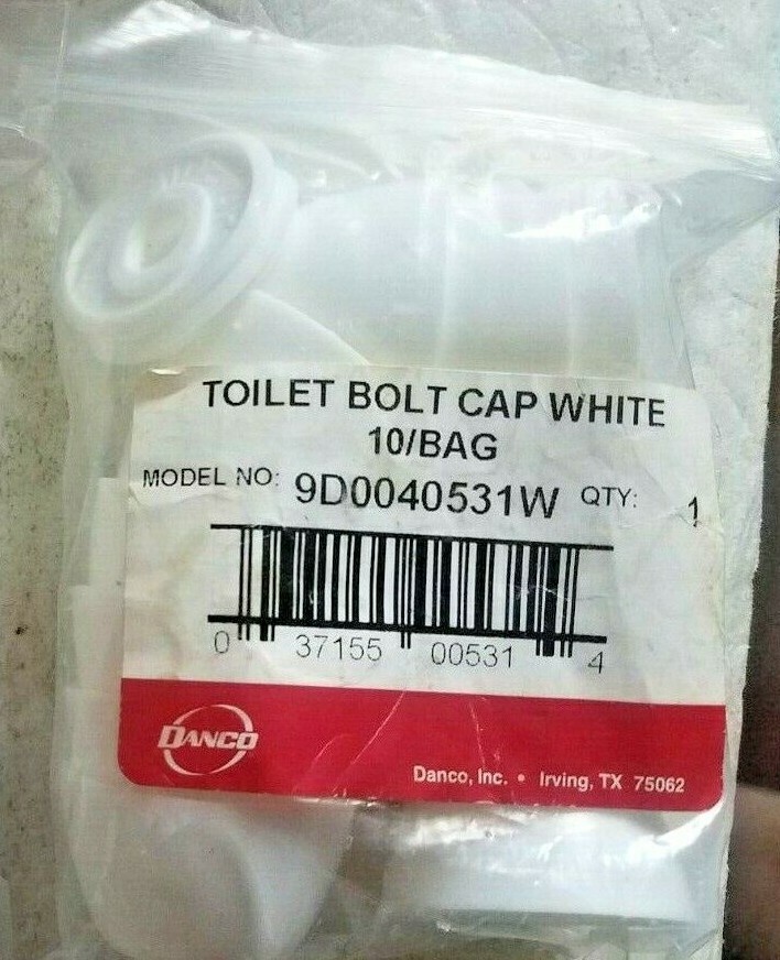2 x WHITE PLASTIC ROUND TOILET BOLT CAPS WITH RETAINERS 10PCS each By ...