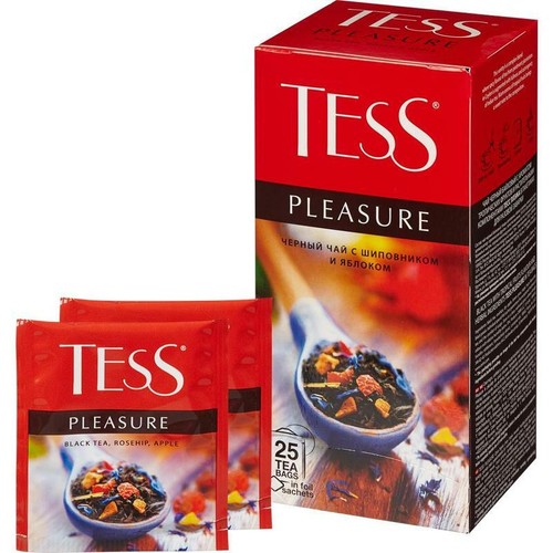 TESS Tea - PLEASURE - Black Tea 25 Tea Bags inFoil Sachets Apple ...