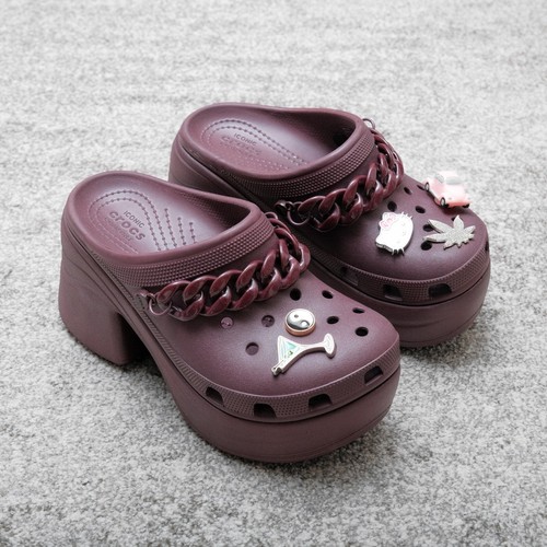 Crocs Women's Size 7 Siren Chain Clog Heel Platform Mule Purple Y2K ...