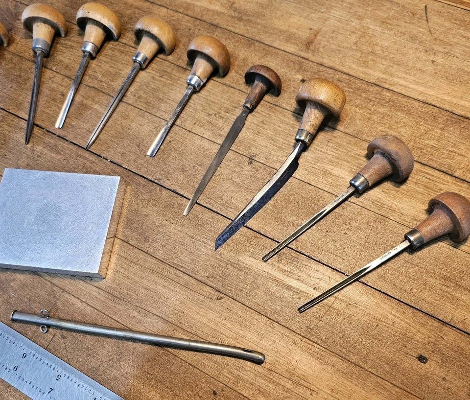 VINTAGE Engraving Tools & Anvil Block • JEWELERS Watchmakers • DIXON ...