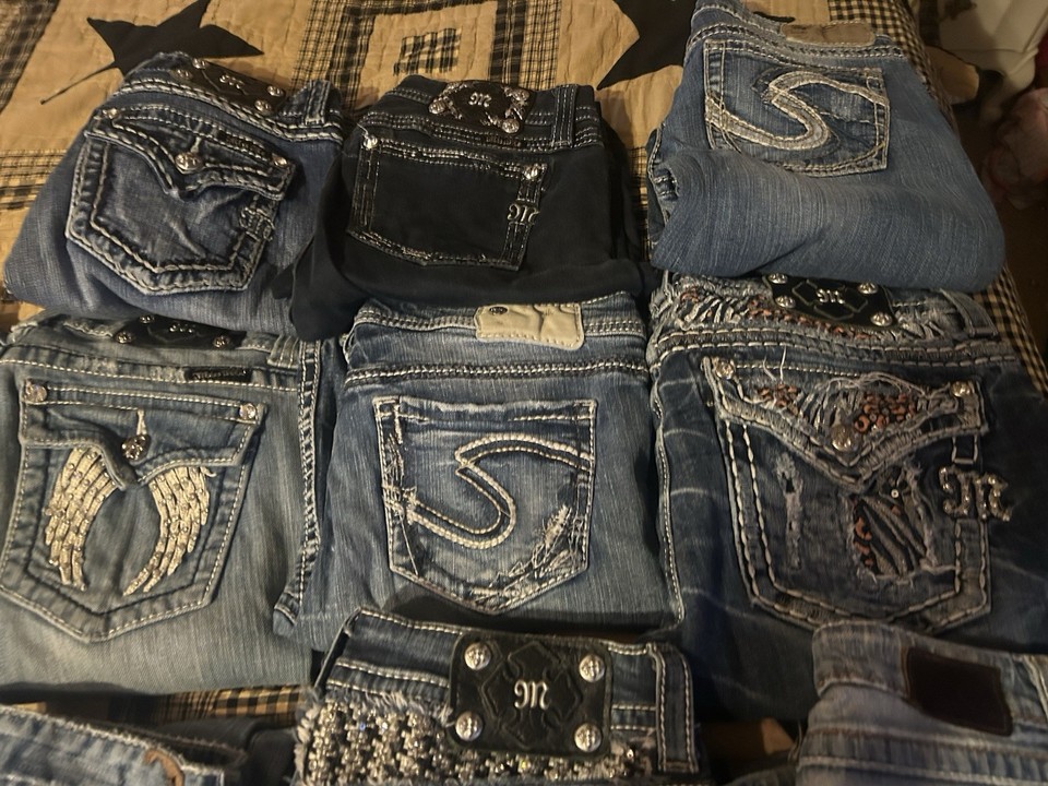 WOMENS LOT OF 12 MISS ME DENIM JEANS JUNIORS ROCK REVIVAL, Silvers ...