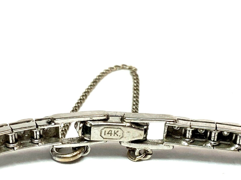 Eloga Solid 14k White Gold Art Deco Ladies Diamond Wrist Watch | eBay