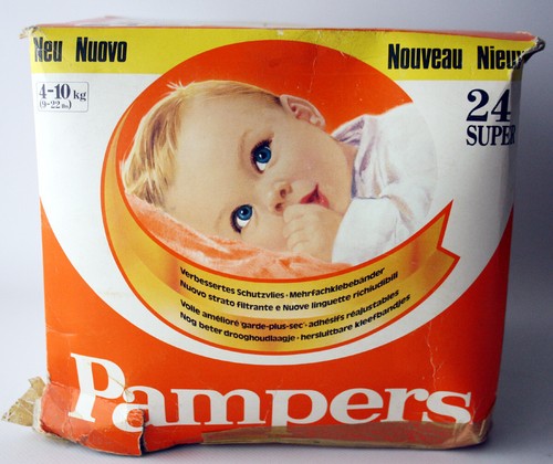 RARE VINTAGE 80'S PAMPERS 24 SUPER 4-10kg 9-22 lbs PLASTIC DIAPERS NEW ...