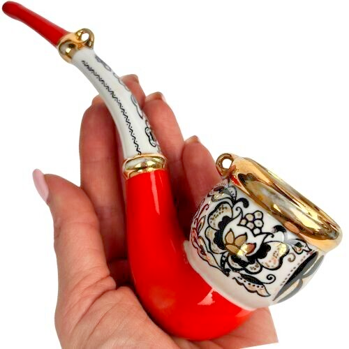 Vintage USSR Kyiv Ukrainian Porcelain Cossack Pipe Hand Painted 17 cm ...