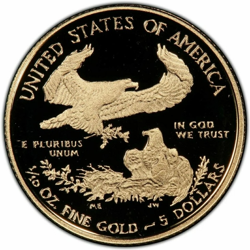 2021-W 1/10 Oz GOLD $5 AMERICAN EAGLE PCGS PR70DCAM Type 1 Gold Shield ...