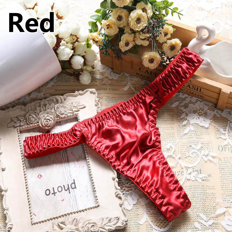 Women Sexy Silk Satin G-String Briefs Underwear Thongs Knickers Panties ...