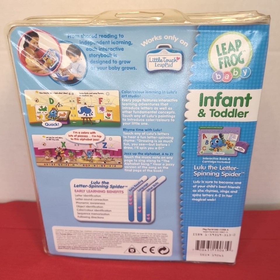 Leap Frog Little Touch Leap Pad Lulu The Letter Spinning Spider Infant ...