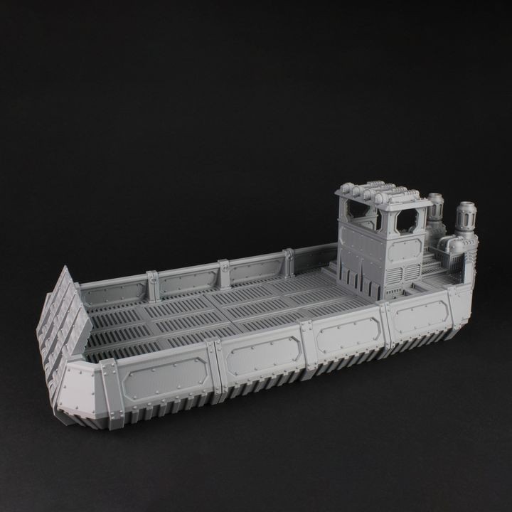 Cargo Barge Terrain 28mm 32mm Sump Boat Wargames Scenery Docks Ship ...