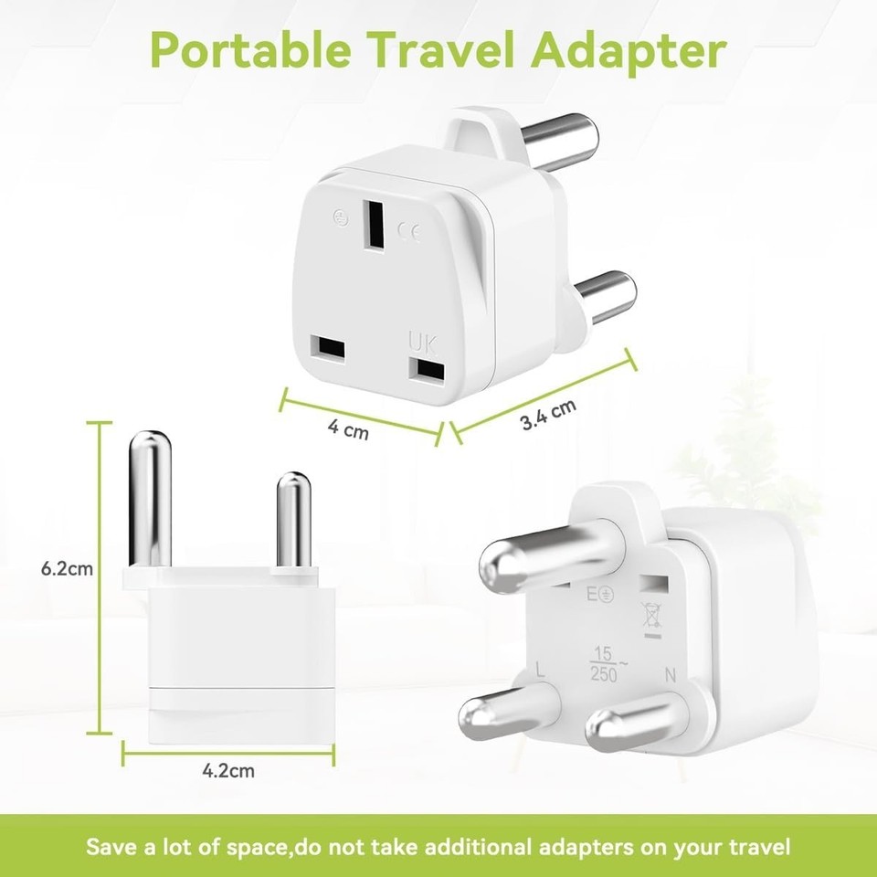 UK to South Africa Plug Adapter Trio - High-Quality, Scratch-Resistant ...