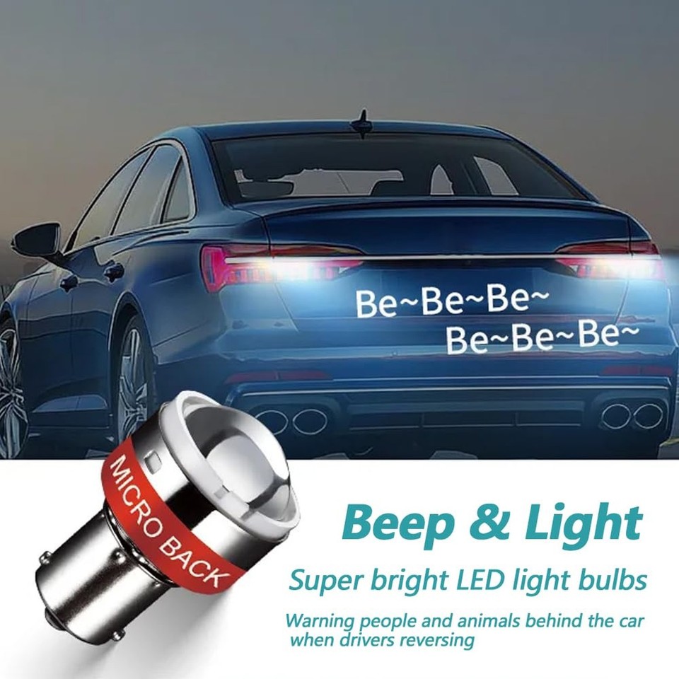 Car Back-Up Alert Beep Light 12V LED Reverse Alarm Bulb Light Beeper ...