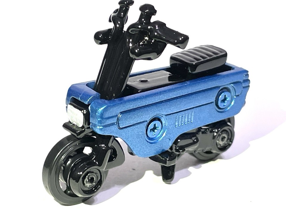 Hot Wheels Honda Motocompo ~ scooter, MOTO CUSTOM MADE METALLIC BLUE ...