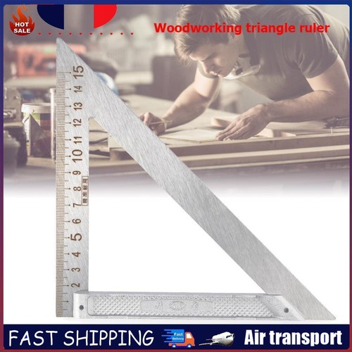 90 Right Angle Stainless Steel Triangle Ruler Woodworking Drawing Tools ...