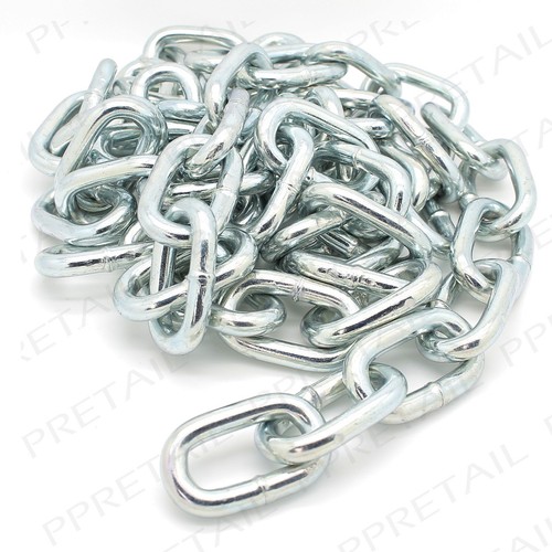 2M THICK HEAVY DUTY 8MM STEEL CHAIN Large Industrial Strong Outdoor ...