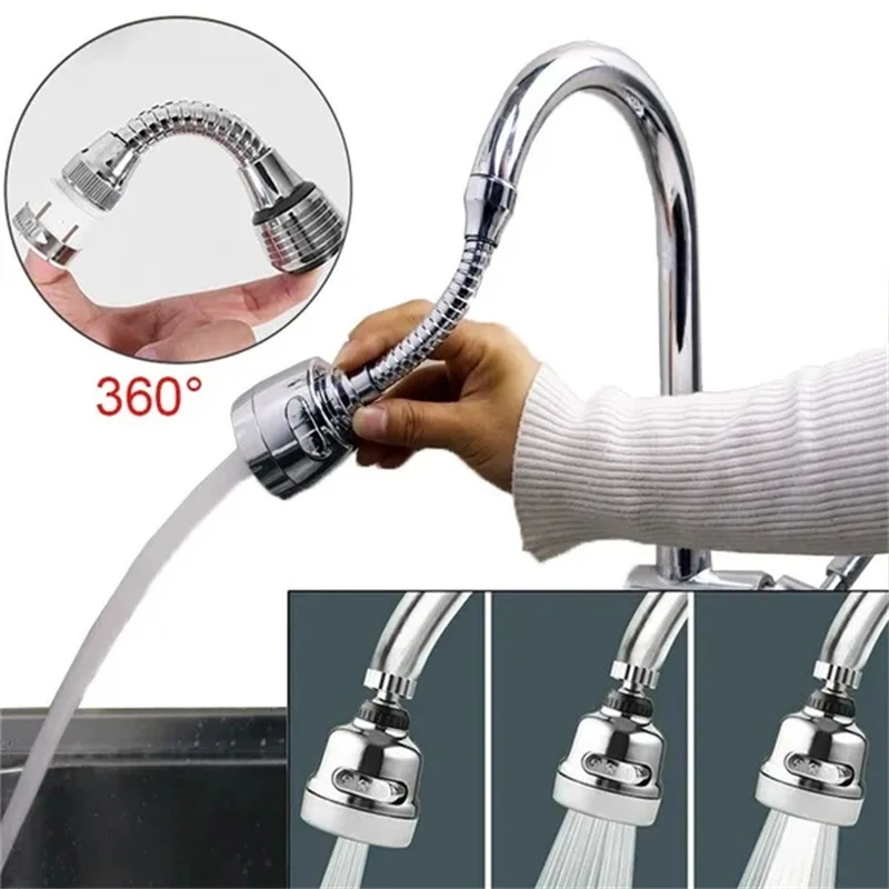360 Degree Rotating Faucet Movable Kitchen Tap Head Water Saving Nozzle ...