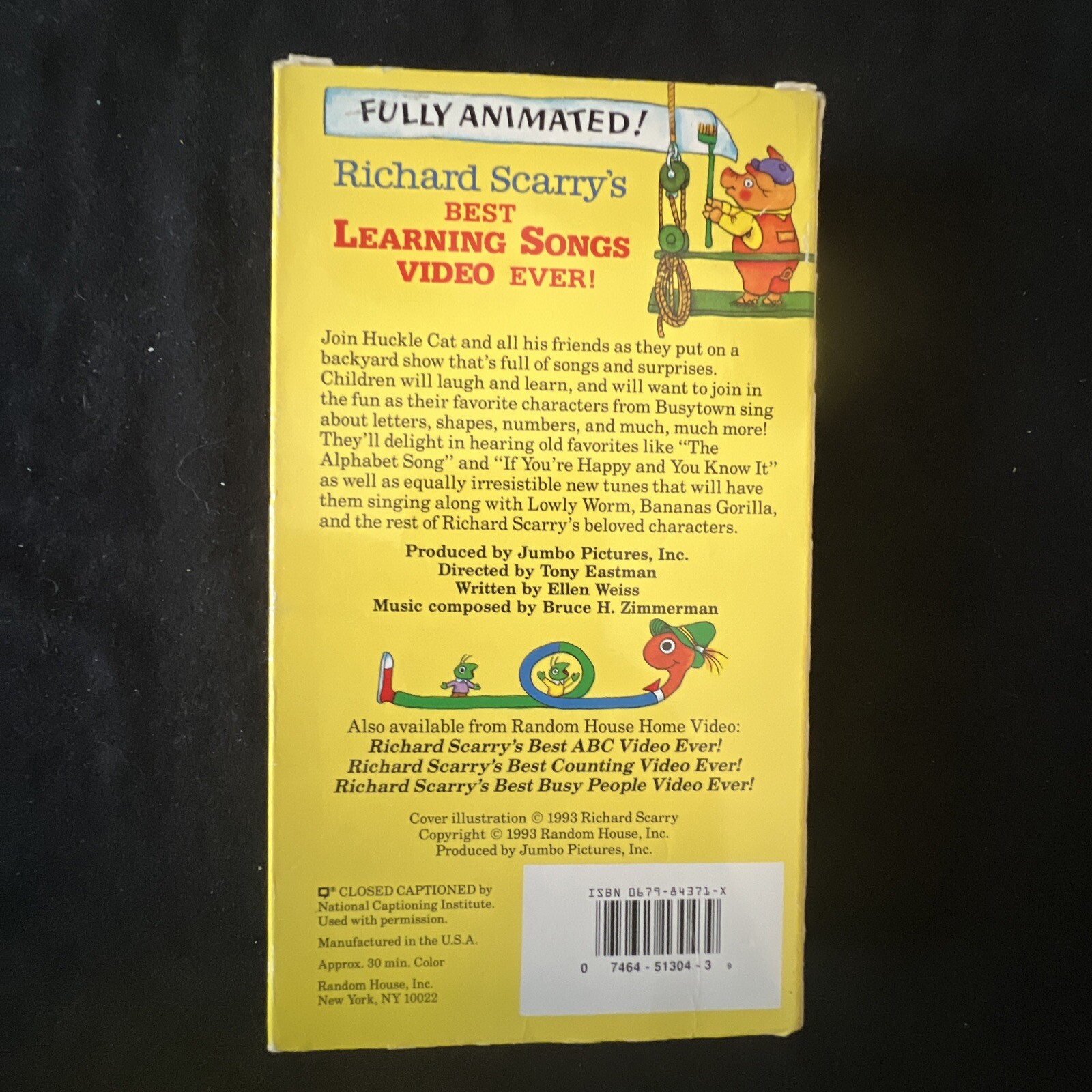 Richard Scarry's Best Learning Songs Video Ever! 1993 VHS Rare ...