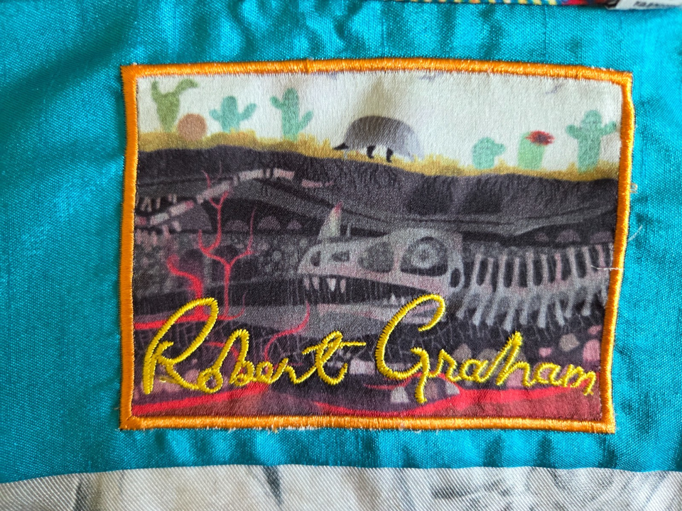 Robert Graham Silk/Cotton Blend Desert Bones Skulls Camo Brown White ...
