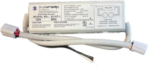 Sunpark SL15T-1 Electronic circline Ballast with lamp Holders Attached ...
