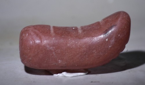 2.8" Old Chinese Hongshan culture Red Crystal Carving Animal insect ...