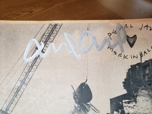 MIKE MCCREADY AUTOGRAPHED 1990s EXCELLENT Pearl Jam – Merkinball SLEEVE ...