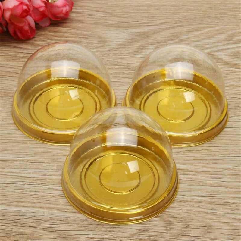 50/100X Clear Plastic Mini Cupcake Boxes Cake Packing Boxes Muffin Pod ...