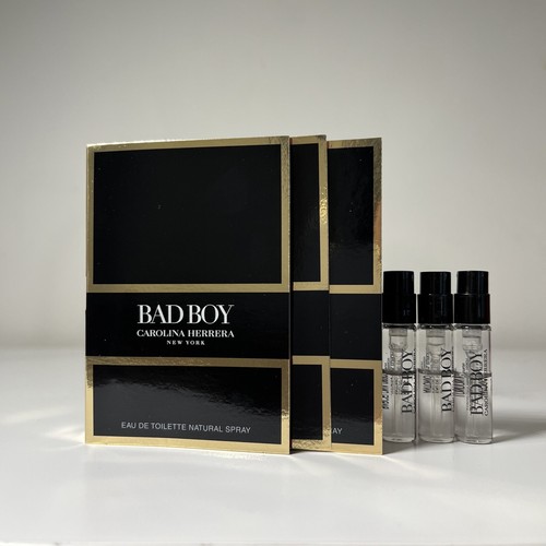 CAROLINA HERRERA Bad Boy eau de toilette sample spray lot of 3 - 0.05oz ...